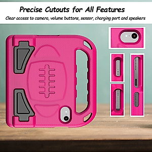 LTROP Newest iPad Mini 6 Case 2021,iPad Mini 6th Generation Case 8.3-Inch,iPad Mini 6th Gen Case for Kids,Built in Screen Protector, Shockproof Handle Stand Case for iPad Mini 6 2021 8.3", Rose