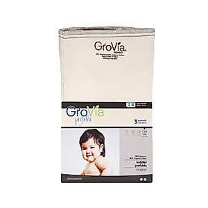 GroVia Reusable Organic Cotton Prefold Baby Cloth Diaper (Size 4)