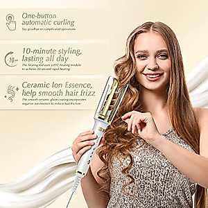 VISKS Auto Ceramic Hair Curler, Automatic Curling Iron with 1" Barrel & 3 Heat Settings, Super Easy-to-use 1 inch Curling Iron, Auto Rotating Curling Wand, Fast Heating Rotating Curling Iron