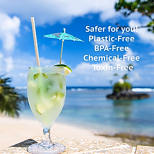 Biodegradable Bamboo Fiber Straws | 200 PCS 7.8'' Compostable Eco-Friendly Drinking Straws Disposable | Durable for Hot & Cold Drinks