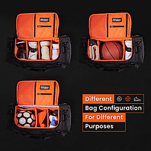 Fitdom Sneaker Bag for Travel, Sneakerhead gift, Sneaker Duffle Outdoor Sports Gym Bag, A Multi-functional Duffel Bag with 3 Adjustable Dividers, & Shoulder Strap. TSA Carry-On Size Approved