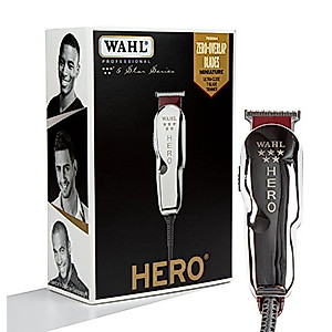 Wahl Professional 5-Star Hero Corded T Blade Trimmer #8991 - Great for Barbers and Stylists - Powerful Standard Electromagnetic Motor - Includes 3 Guides, Oil, and Cleaning Brush