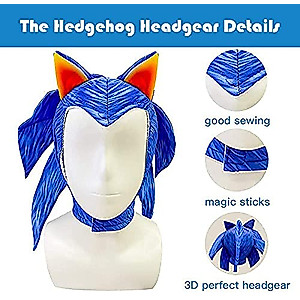 Yakogy Cartoon Costumes for Kids Cosplay Full Bodysuit Jumpsuit with Gloves/Headpiece,S Blue