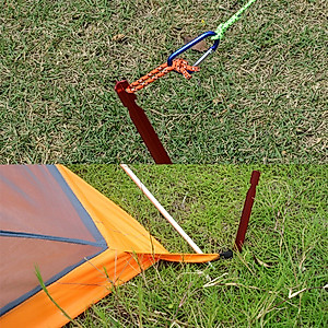 Outdoors Tent Stakes Pegs,SourceTon 10 Pack Tent Pegs Stakes and 4 Pack 4mm Reflective Guy Lines with Cord Adjustment & Pouch,Premium 7" Nail Spike Garden Stakes Camping Pegs for Pitching Camping Tent