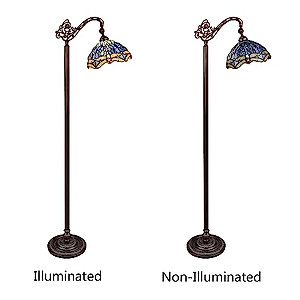 Radiance Goods Dragonfly-Style 1-Light Dark Bronze Finish Reading Floor Lamp 11" Shade