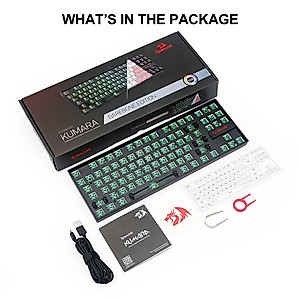 Redragon BBK552 Custom Gaming TKL Mechanical Keyboard Kit – 80% 87 Keys DIY RGB Fully Modular Keyboard - USB Wired Barebones Tenkeyless Keyboard HOT SWAPPABLE 3pin/5pin Switch, Black
