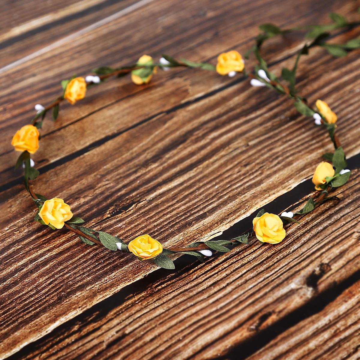 WOVOWOVO 10 Packs Flower Crown for Women, Bohemian Floral Girl Headpieces, Flower Headbands Hair Accessories for Fairy Birthday Party Decorations