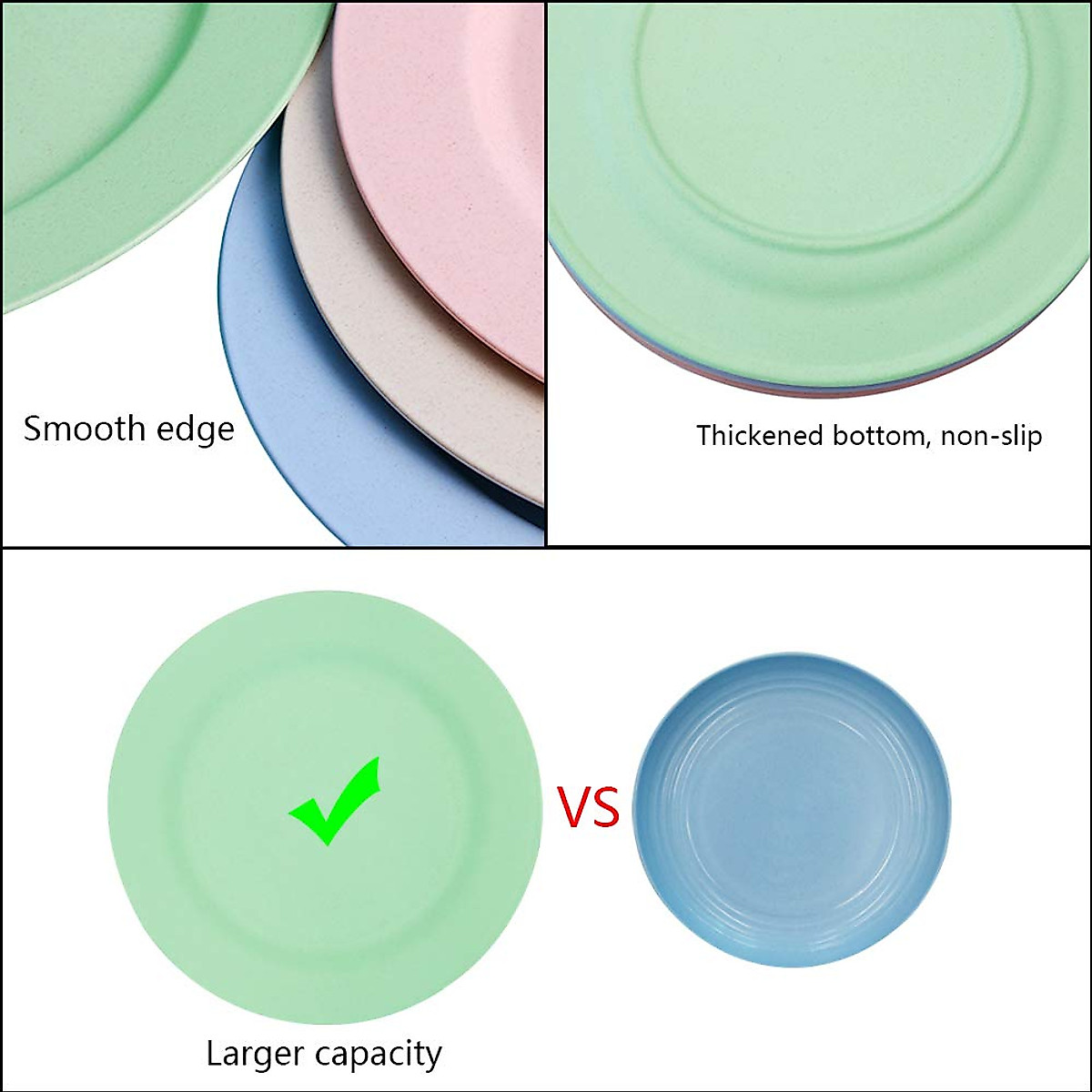 4 Pack 13 Inch Extra large Size Dinner Plate Sets, Delicious Pasta Plates, Unbreakable Dishes, Lightweight Salad Dinnerware, Reusable Dessert Tableware (33cm Beige)