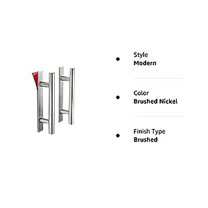 Adherion Adhesive Cabinet Stick On Door Handles 5" | No Drilling Stick On Handle for Drawers Doors Wardrobes Windows | 3M Handle Adhesive | 2 Pack Brushed Nickel | All Metal Stick On Cabinet Handles |