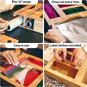 Premium! Drawer Organizer for Ziplock Bags and Foil, Sandwich Bag Organizer, Foil and Plastic Wrap Organizer, Kitchen Wrap Organizer, Ziplock Bag Organizer with Foil and Plastic Wrap Organizer.
