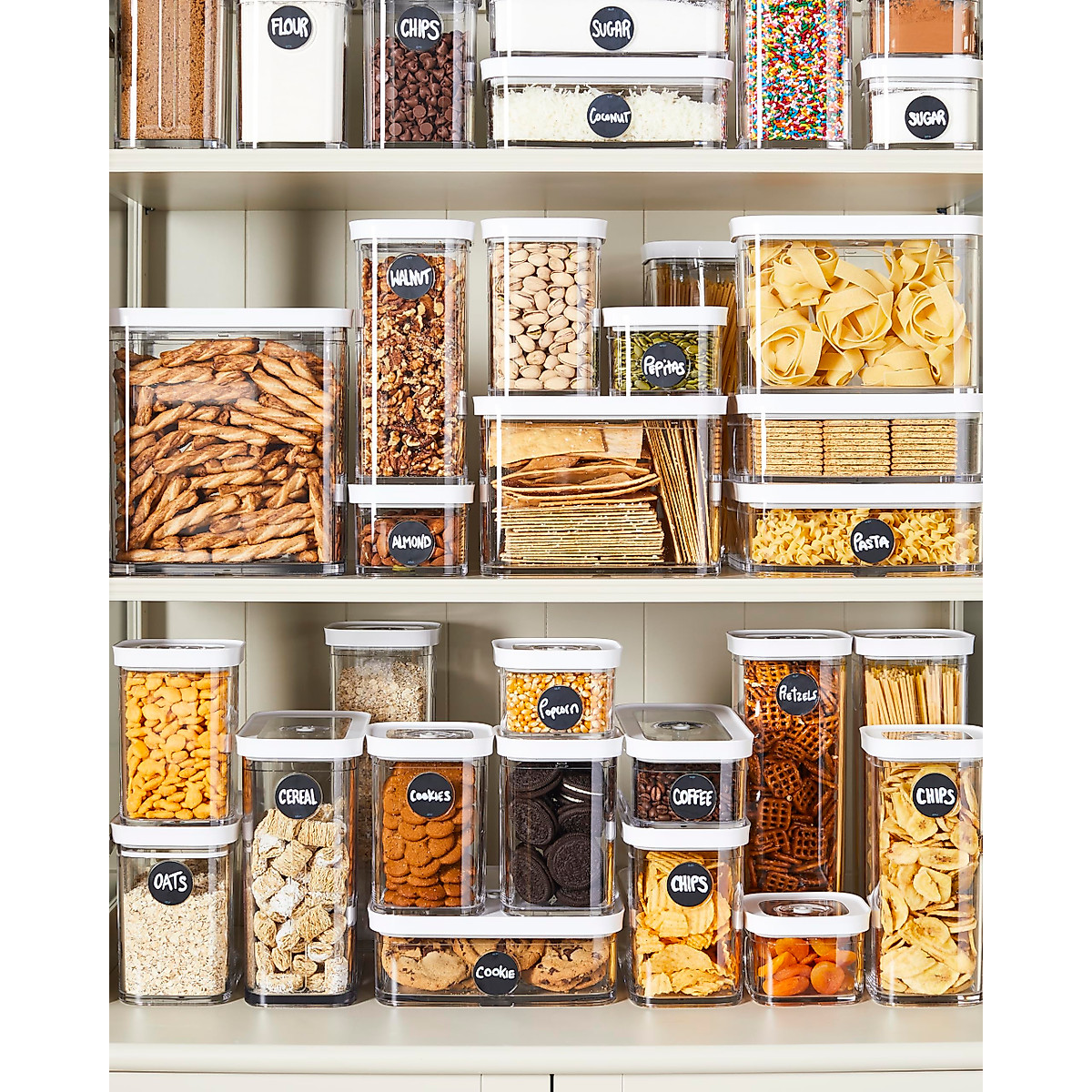 ZWILLING Fresh & Save CUBE Storage Organizer, 5-Piece Medium Set, Pantry Organizers and Storage, Plastic, BPA-Free Airtight Dry Food Storage Container for Storing Almonds, Banana Chips, Nuts and more