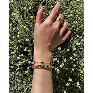 Tennis Bracelets for Women, Tennis Bracelet, Green Bracelet, Emerald Jewelry, 18K Gold Plated Emerald Green Bracelets for Women by SNGIA, Amethyst Bracelet, Green Bracelet, Gold Tennis Bracelet,