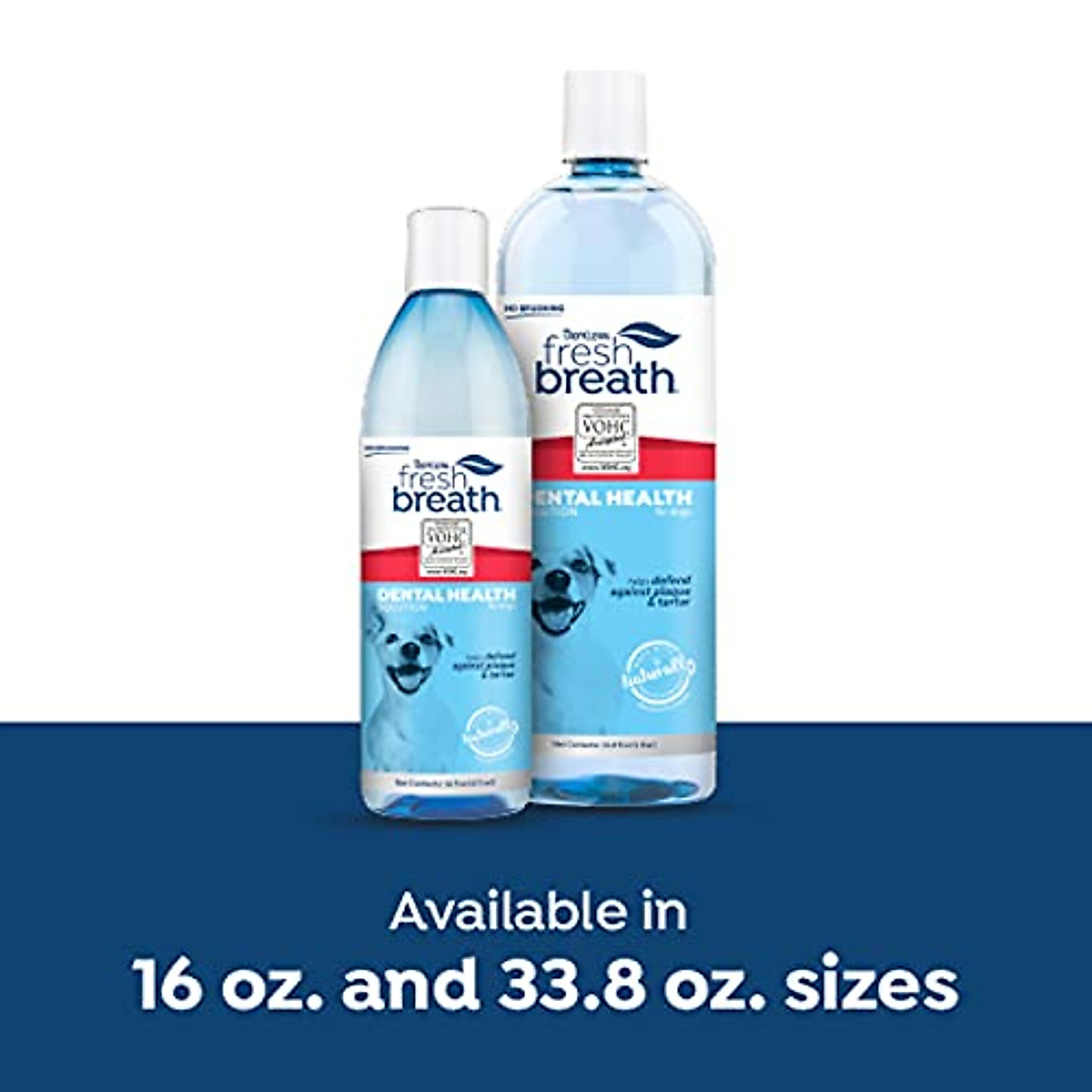 TropiClean Fresh Breath Certified Wellness Collection Dental Health Solution - Prevents Plaque & Tartar - VOHC Accepted - Freshens Bad Dog Breath | 33.8 oz