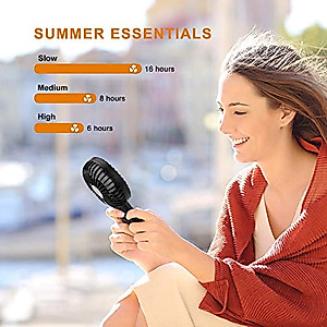 YunTuo Portable Handheld Fan, 4000mAh Battery Operated Rechargeable Personal Fan, 6-15 Hours Working Time for Outdoor Activities, Summer Gift for Men Women