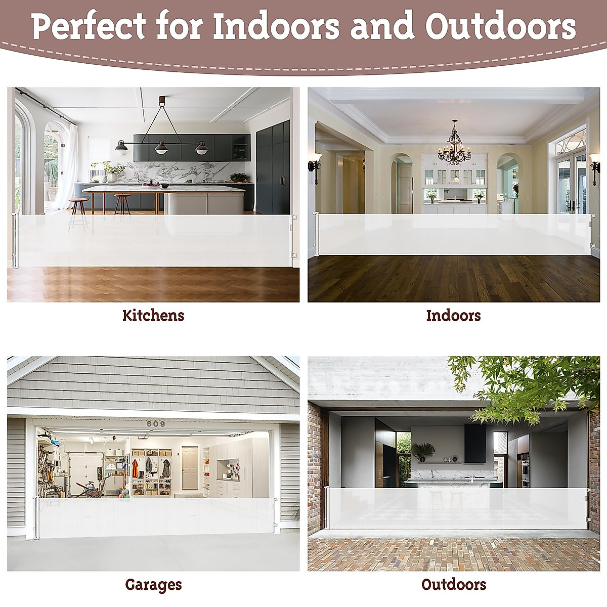 160 Inch Retractable Baby Gates Extra Wide Dog Gate for Extra Wide Openings Wide Retractable Gate Indoor Outdoor Large Baby Gate Retractable Dog Gate Extra Wide Baby Gate Garage Gate Deck Gate, White