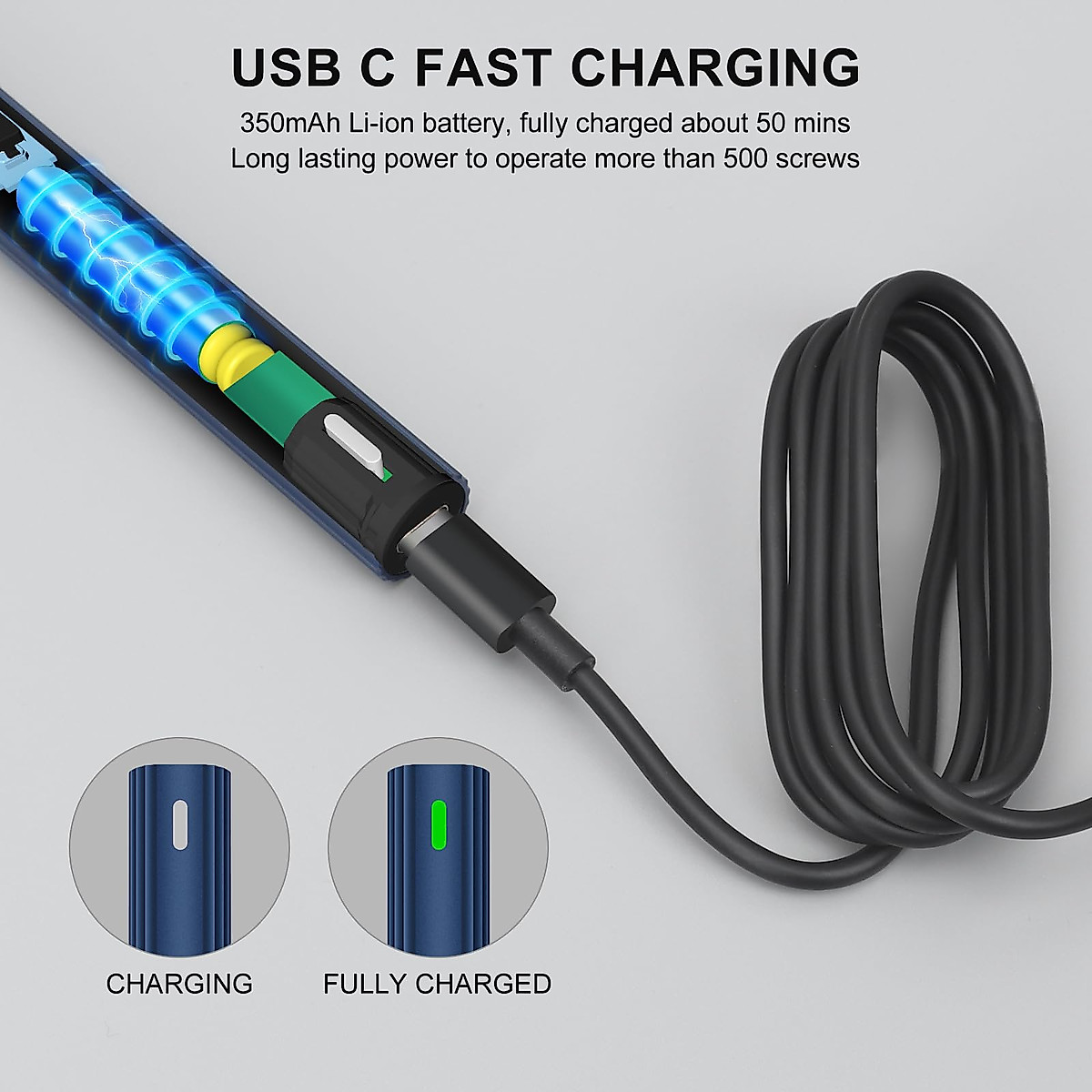 STREBITO Mini Electric Screwdriver, 37-in-1 Electric Screwdriver Kit, 3.7V Power Screwdriver Cordless Rechargeable, Magnetic Electric Precision Screwdriver for PC RC Laptop Phone Computer Electronics