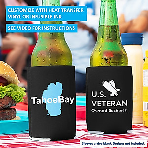 TahoeBay Blank Beer Can Coolers, Plain Bulk Collapsible Foam Soda Cover Coolies, Personalized Sublimation Sleeves for Weddings, Bachelorette Parties, HTV Projects (Multicolor)
