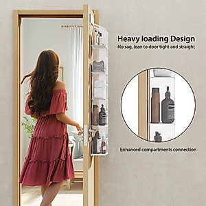 KEEGH Over The Door Organizer Bathroom with Waterproof Pockets, 5 Shelf Over The Door Storage, Behind Door Storage for Bathroom, Closet, Bedroom, Pantry, Nursery