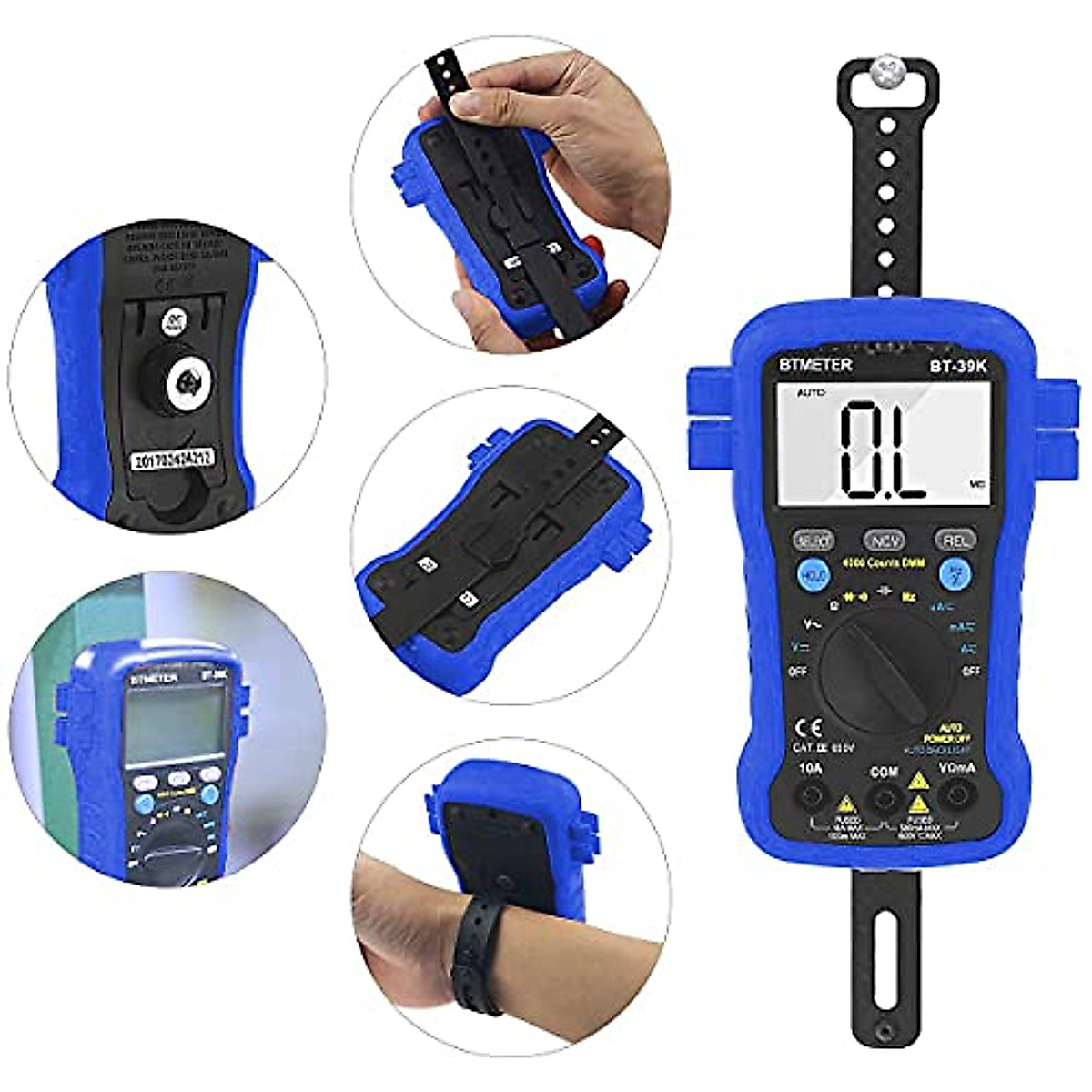 BTMETER BT-39K Multimeter with Case, 4000 Count Volt Ohm Amp Meter Autoranging DMM for AC/DC Current, Voltage, Resistance Frequency Tester, with NCV, Audible Continuity, Diode, Auto Backlight Meter