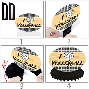 Volleyball Party Honeycomb Centerpieces Volleyball Birthday Party Decoration Volleyball Party Table Centerpieces Volleyball Table Decorations for Sport Themed Baby Shower Supplies