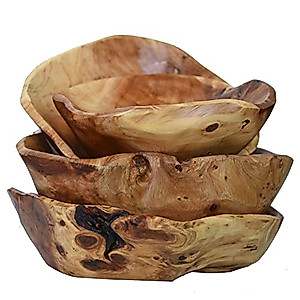 Creative Wood Bowl Root Carved Bowl Handmade Natural Real Wood Candy Serving Bowl 10"-12"