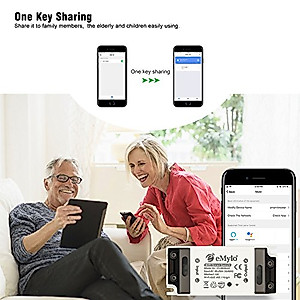 Smart Wifi Switch Relay, eMylo Wireless Remote Control WiFi Light Switch 90-250V One Channel Voice Control Outlet Timer Work with Alexa Google Assistant Smart Life App Via iphone Android 1 PACK