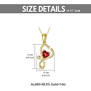 Yafeeso 14K Gold Stethoscope Necklace for Wonen, Heart-Shaped Stethoscope Pendant Necklace Medical Jewelry for Doctor Nurse Medical Student Gifts,16+2 Inch (Style 2)