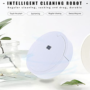 Robot Vacuum Cleaner Cleaning Robot Toy, Plastic Sweeping Robot Plaything Floor Sweep Toy Robot Toy for Kids Toddler Boys Girls （ White ）