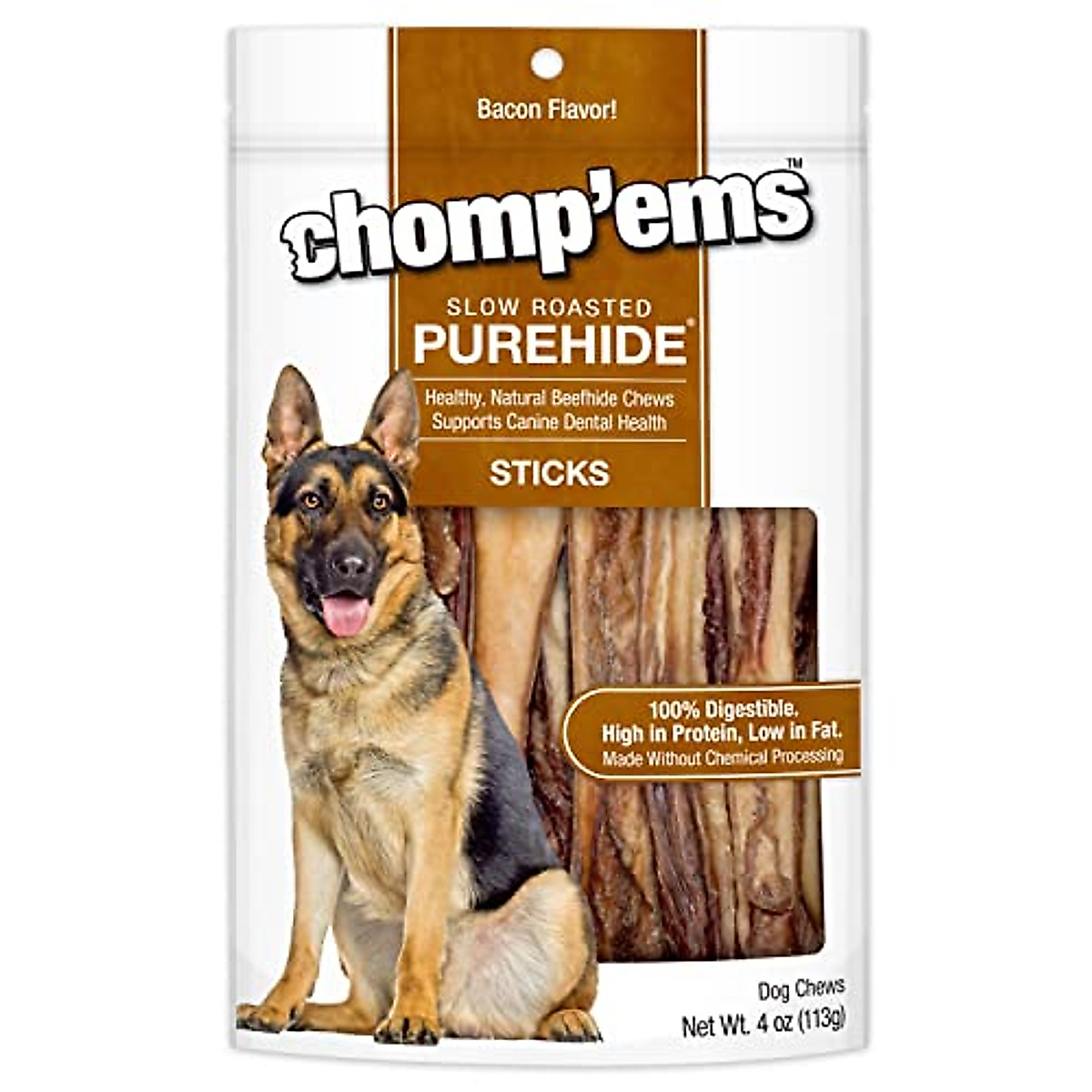 CHOMP 'EMS Ruffin' It 21002 Purehide Dog Chew, 5 oz
