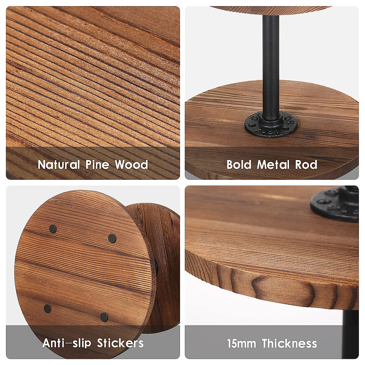 Cupcake Stand, Othran 3 Tier Wood Cake Stand Cupcake Tower Wooden Cupcake Stand 3 Tier Serving Tray for Farmhouse Wedding, Birthday, Tea Parties, Baby Showers, Kitchen Decor