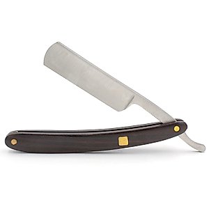Straight Razor, Wooden Straight Edge Razor for Man Stainless Steel Manual Straight Razor, Cutthroat Rosewood Razor, Natural Wood Scale Vintage Razor Barber Razor