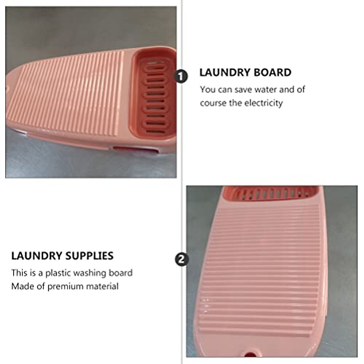 Angoily Laundry Washboard Plastic Laundry Washboard Portable Anti Skid Washing Board Old Fashioned Laundry Washer Manual Clothes Washing Tool for Home Travel Pink
