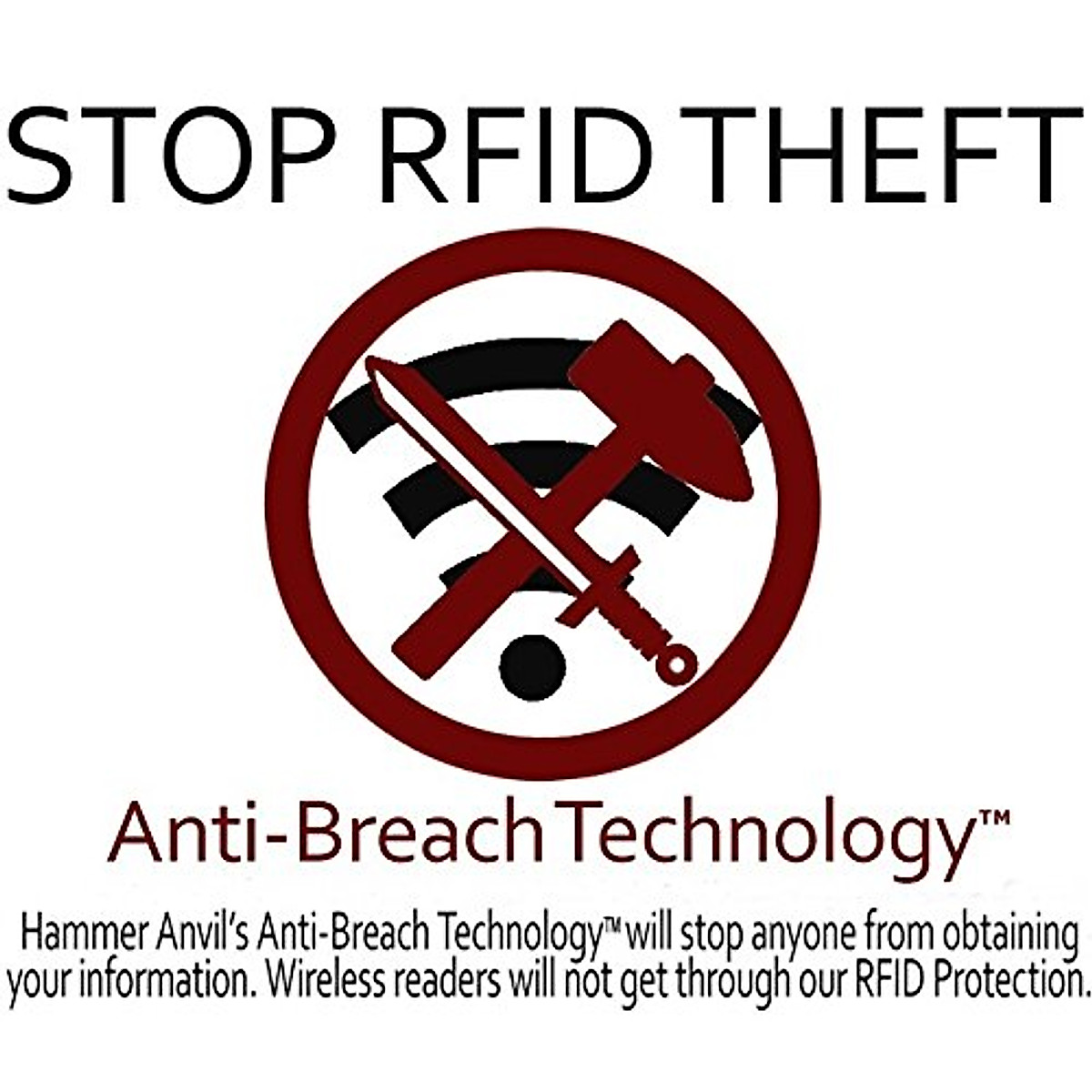 HAMMER ANVIL Los Angeles Slim Minimalist Front Pocket Wallet RFID Protected Black