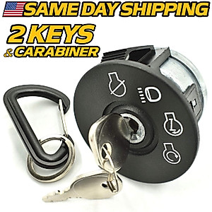 HD Switch Starter Ignition Key Switch Replaces Toro 110-6764 w/ 2 Keys & Carabiner