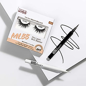 KISS MLBB My Lash But Better Everyday Wearable Volume False Eyelashes with Superfine Band Technology, Easy To Apply, Reusable, Cruelty-Free, Contact Lens Friendly, Style So Real, 1 Pair