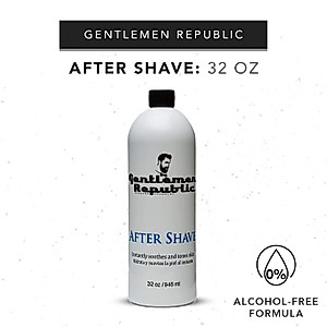 Gentlemen Republic After Shave - Refreshing and Hydrating Formula with Irritation Protection - Soothe, Cool And Moisturize - 100% Alcohol-Free Aftershave for Men - Made in the USA, 32oz