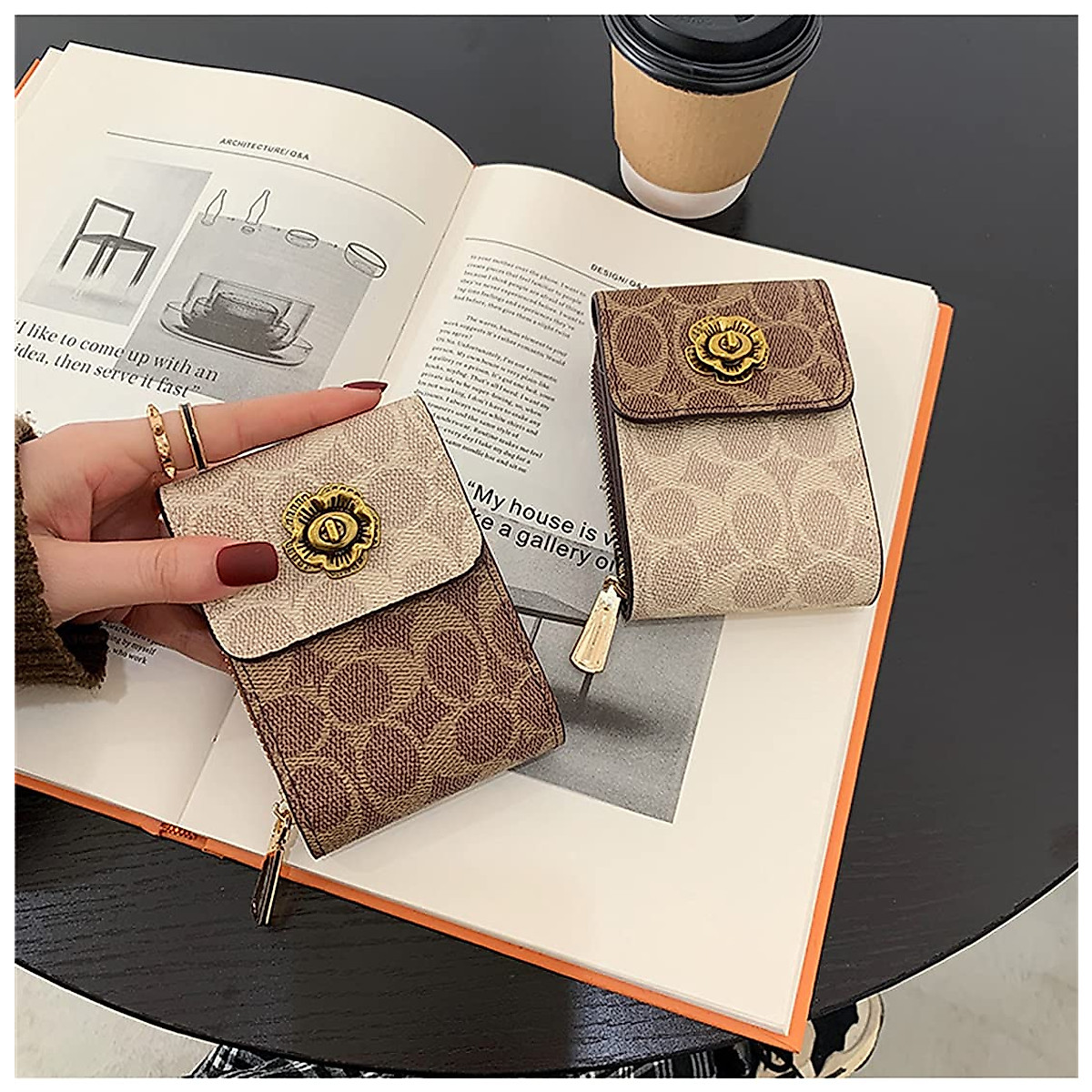 DAISHA 2 in 1- Trifold Wallets Money Clip & Card Holder,PU Leather Minimalist Wallet,Mini Pouch Coin Purse Mini Pouch.