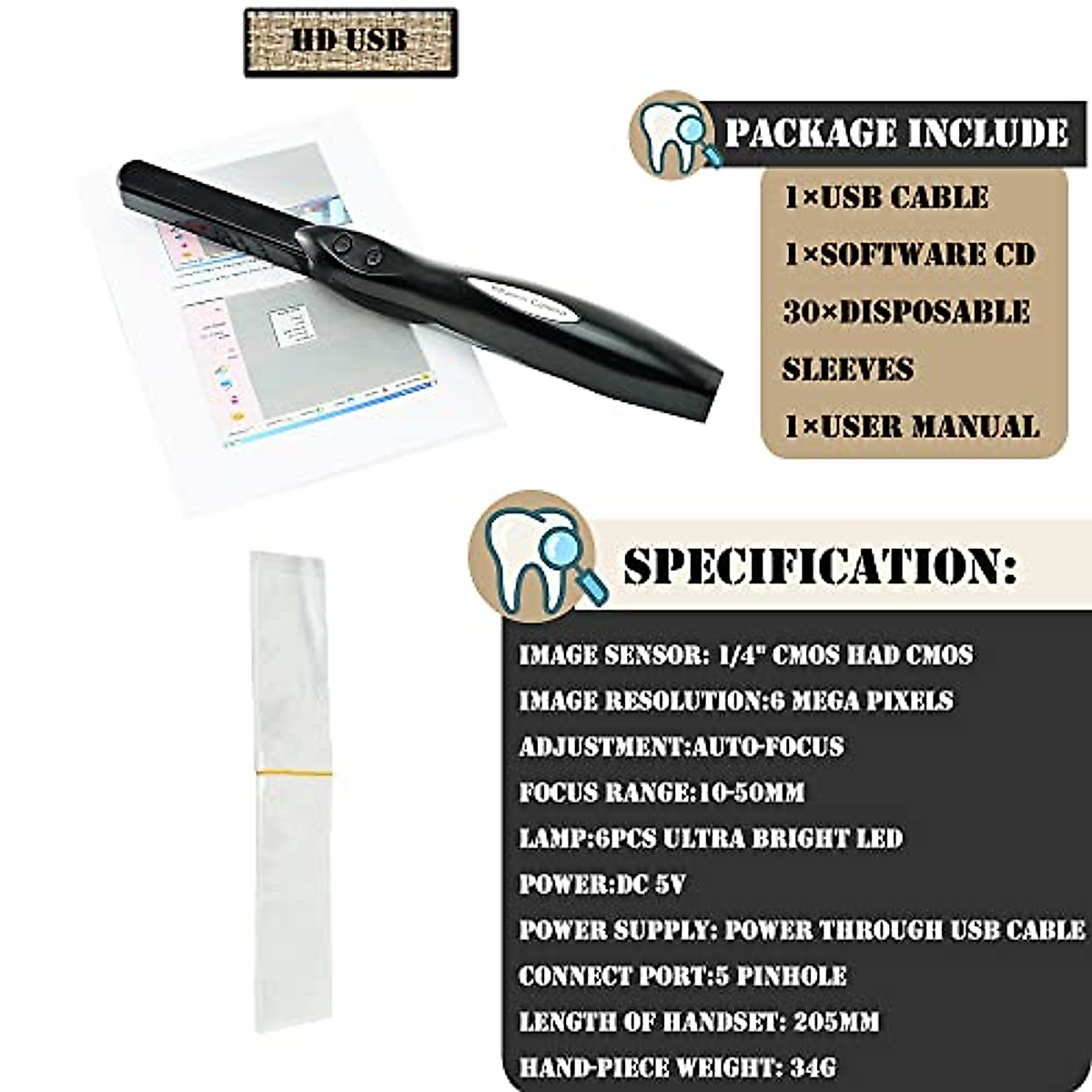 HD USB 2.0 Intra Camera 6 Mega Pixels 6-LED Clear Image New verison