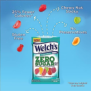 Welch’s Fruit Snacks, Zero Sugar Mixed Fruit, Berries 'N Cherries & Island Fruit, Perfect for School Lunches, Variety Case, 3 oz (Pack of 6)