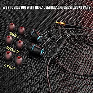 MUNSKT 4 Pairs Headphone Heavy Bass Stereo Earphones Earbuds with Remote & Microphon,Laptops,Gaming Noise Isolating Tangle Free Headsets in Ear Headphones