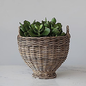 Creative Co-Op Woven Rattan Storage, Natural Basket