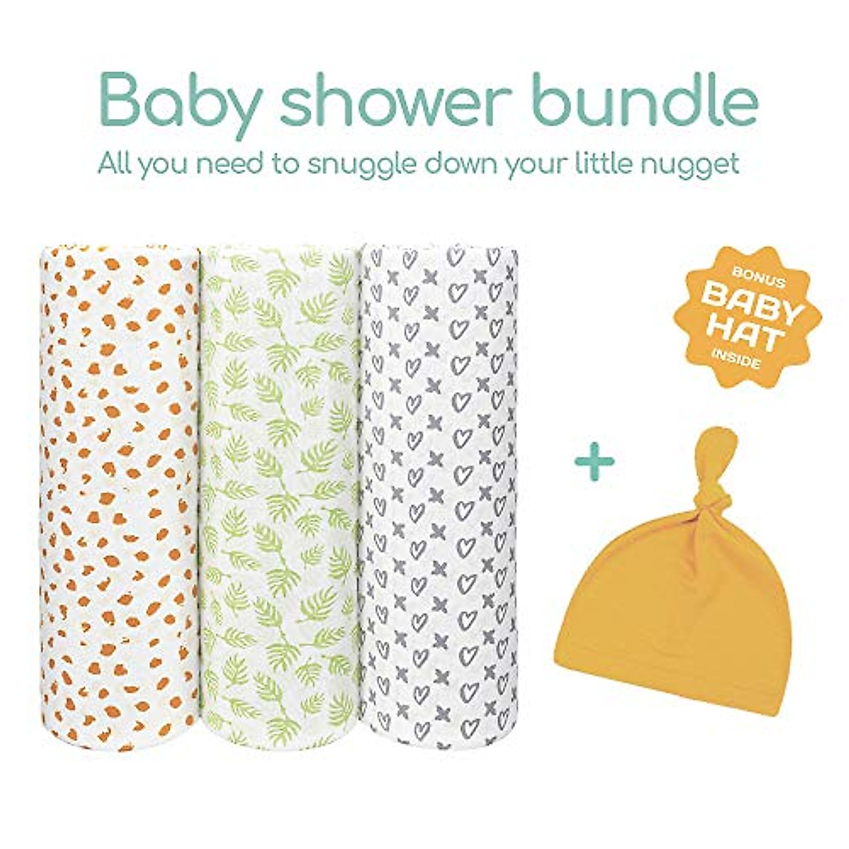 100% Organic Muslin Swaddle Blankets - Breathable, Lightweight, Silky Soft Muslin Baby Swaddle - Large Muslin Blankets Baby Perfect for Newborns and Toddlers - 3 Pack Unisex Neutral Colors