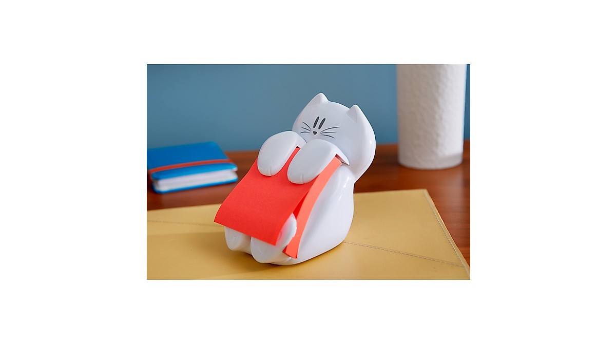 Post-it Cat Dispenser - Fun 3x3 Sticky Notes for Desk Organization