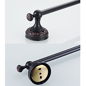 Bath Towel Bar Black Towel Rack, Single-bar American All-Copper Towel Rail, Retro Bathroom Pendant European-Style Toilet Towel Bar Towel Holder