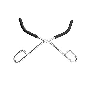 QWORK Beaker Tongs, 2 Pack, Chrome-Plated Iron, Rubber Coated Ends, for 50mL - 2000mL Capacity Beaker