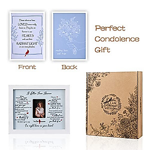 WOODEXPE Sympathy Gift 8" x 10" LED Memorial Shadow Box Keepsake Picture Frame Memorial Gifts for Loss of Loved One 2x3 Photo (A Letter from Heaven White)