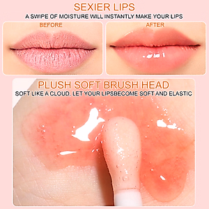 Yrarbil Hydrating Lip Glow Oil, Moisturizing Lip Plumper Gloss, No-Sticky Transparent Plumping Lip Gloss Tinted Lip Balm for Lip Care and Dry Lips (Cherry)