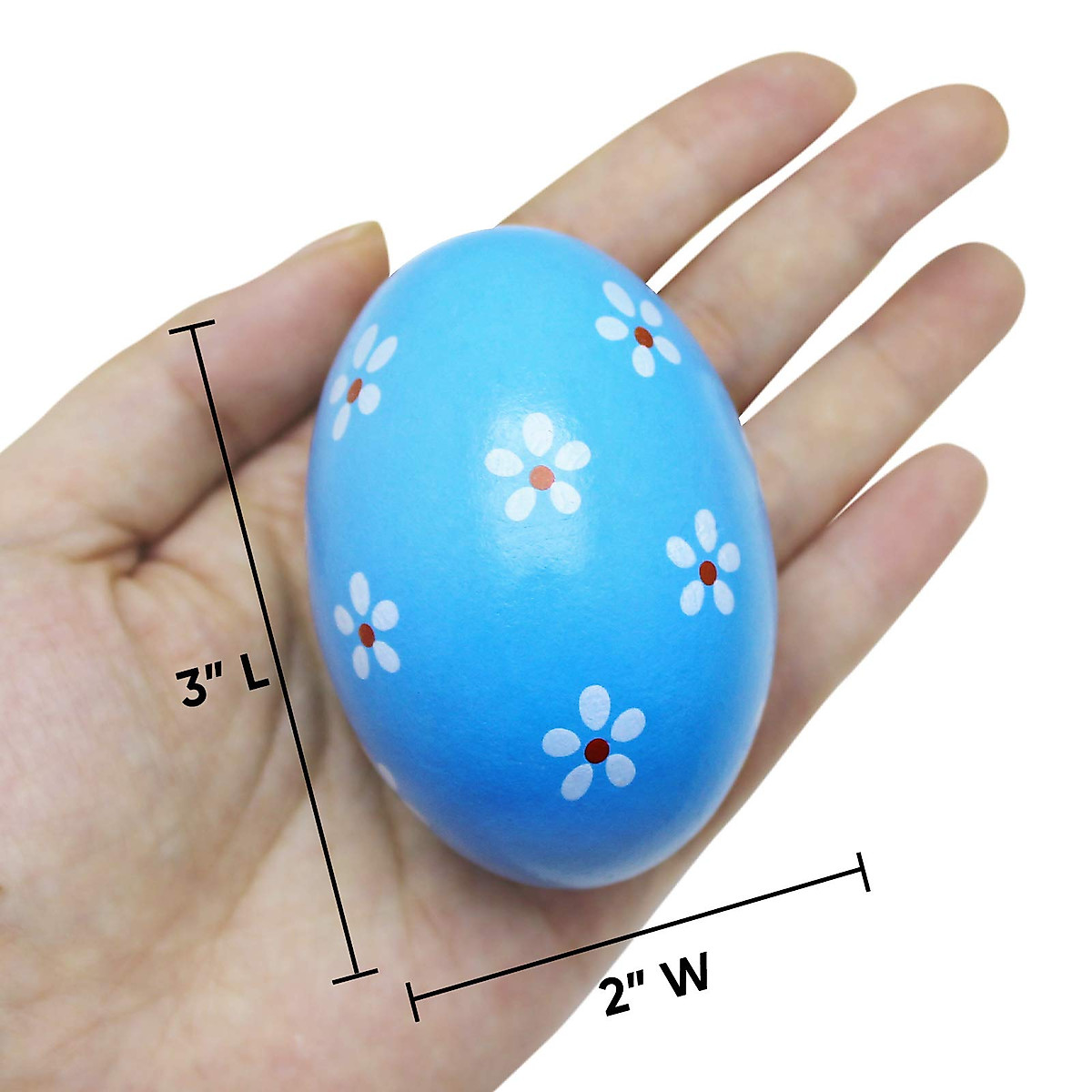 9 Pcs Wooden Baby Easter Eggs Shakers Musical Instruments Easter Eggs for Baby Kids Easter Party Favor Supplies