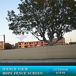 Ifenceview 5'x5' to 5'x30' Beige Fence Privacy Screen Fabric Mesh for Construction Site, Yard, Garden 160 GSM UV Protection (5'x5')