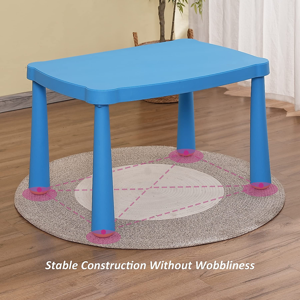 Domi Kids Table,Plastic Children Activity Rectangular Table for School,Home,Play,Reading Dining,Kindergarten(Enlarge Size)